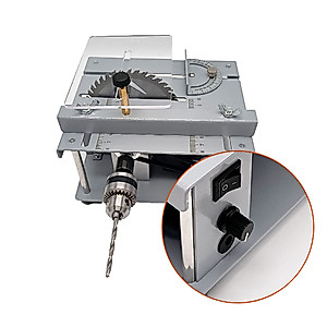 Mini Table Saw Maximum 1.38 inch Cutting Depth, 150W Multifunctional Precision Hobby Table Saw Small Cut Off Saw, for PCB/Wood/Plastic Cutting