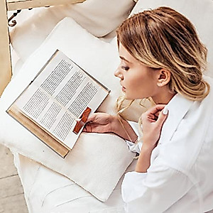 Handmade Red Walnut Wooden Book Page Holder- Convenient Thumb Ring Reading Personalized Book Assistant, Book Accessories, Gift for Readers, Reading Bookmarks (Red Walnut, Medium - 0.85”)