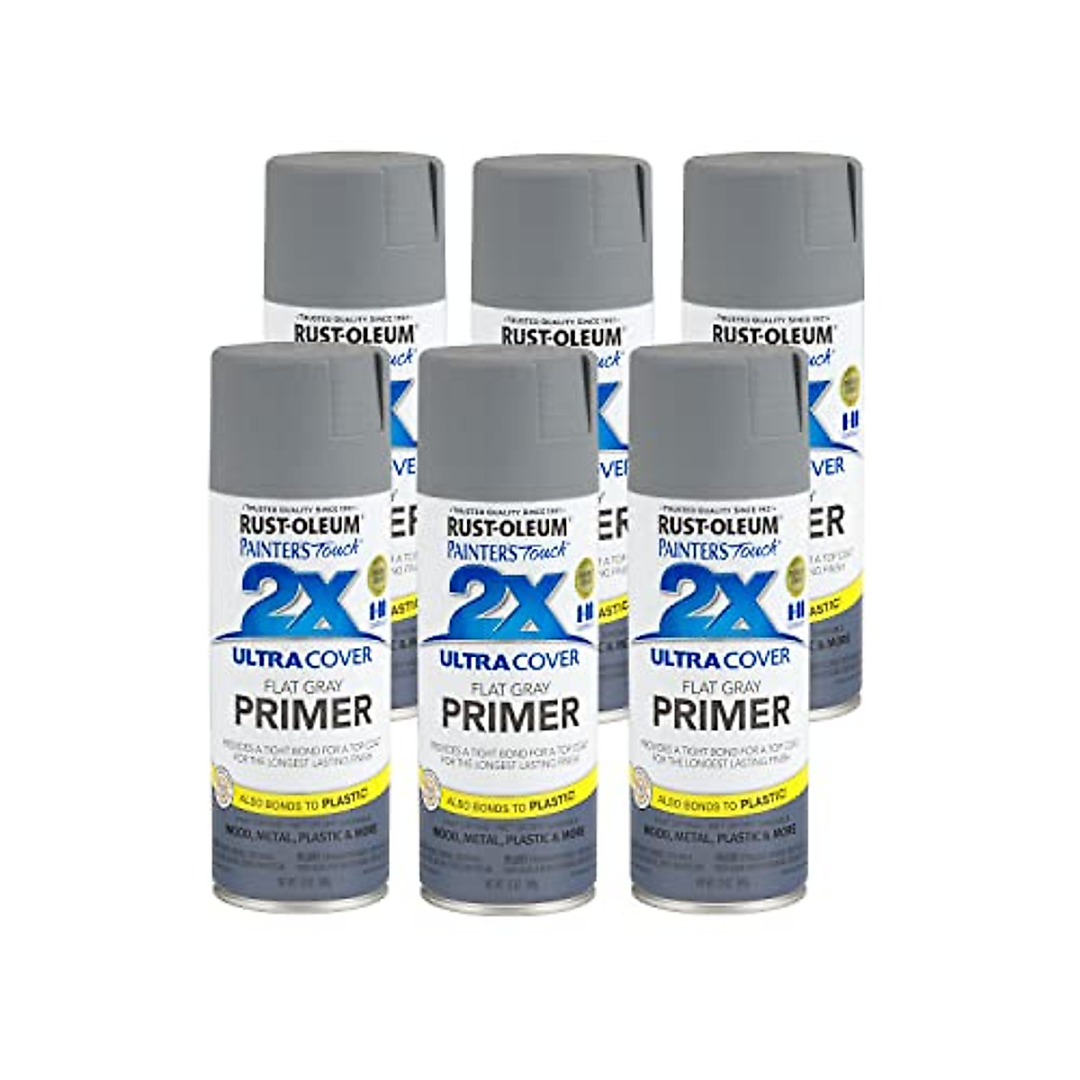 Rust-Oleum 249088-6 PK Painter's Touch 2X Ultra Cover, 6 Pack, Flat Gray Primer