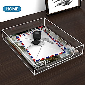 MaxGear Acrylic Letter Tray Letter Organizer Desk Tray Paper Tray Document Tray File Tray File Organizer for Magazines/Folders/Notebooks/Stationery/Desk Accessories, Clear