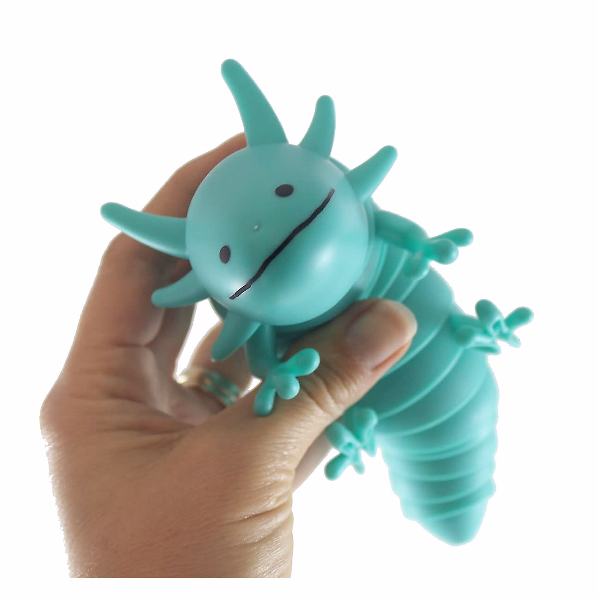 1 Teal Axolotl Fidget - Large Wiggle Articulated Jointed Moving Axolotyl Toy - Unique Gift, Lover, Decoration (1 Teal)