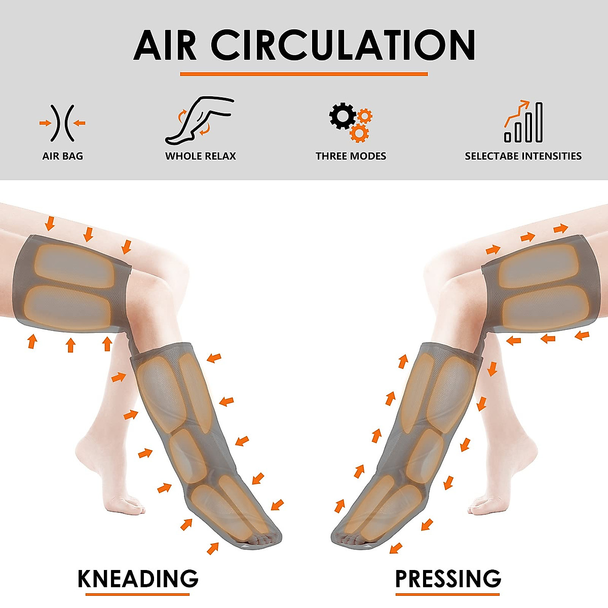 CINCOM Leg Massager, Leg Compression Massager with Heat for Circulation and Pain Relief Air Compression Foot Calf Thigh Massager with Handheld Controller