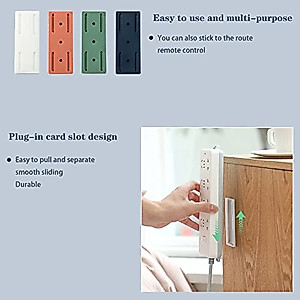 8PCS Self-Adhesive Desktop Socket Fixer, Punch-Free Socket Holder Management Punch Free Surge Protector, Desktop mountable Plug-in Socket Fixer Holder for Desk, Wall, WiFi Router, Paper Towel Box