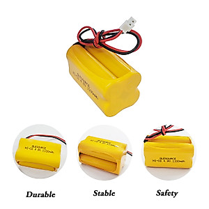 GLESOURCE 4.8 Volt Exit Sign Battery Replacement Compatible for BL93NC487 Lithonia ELB B006 Lithonia ELBB006 ELNICD48700 Exit Sign with Emergency Lights (2 Pack)