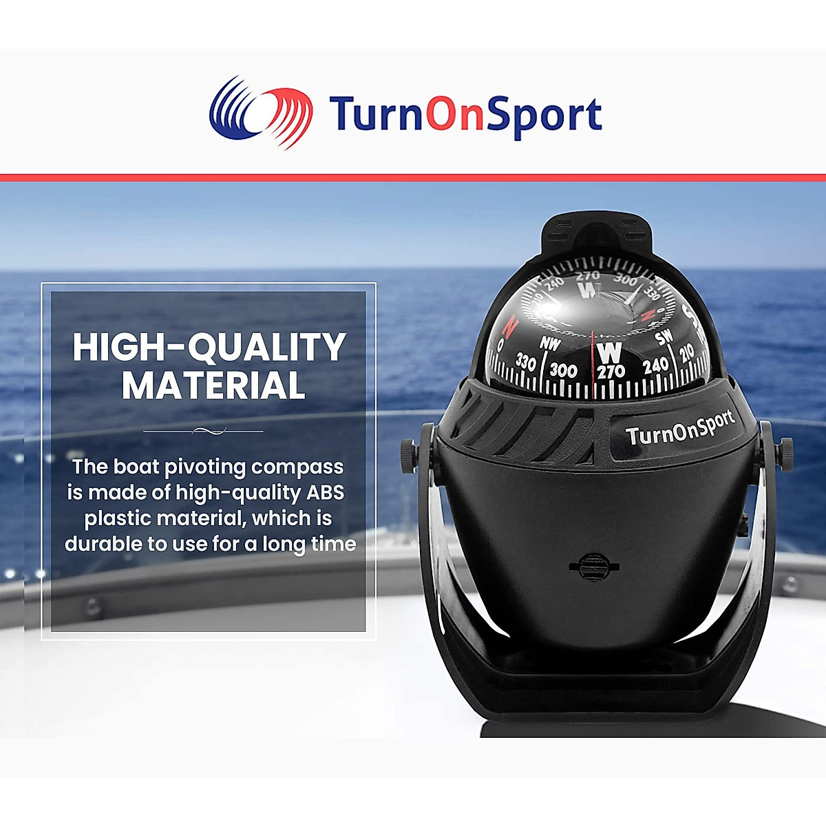 Boat Compass Dash Mount Flush - Boating Compass Dashboard Suction - Navigation Marine Compass Boats Surface Mount - Illuminated Dashboard Compass Ship - Electronic Sea Compass Suction Cup (Black)