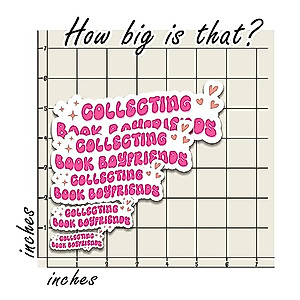 Miraki Collecting Books Boyfriends Stickers, Bookish Stickers, Book Lover Stickers, Water Assitant Die-Cut Vinyl Stickers Decals for Laptop Phone Kindle Journal Water Bottles, Stickers