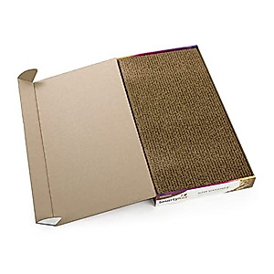 SmartyKat (2 Count) Super Scratcher+ Corrugated Cat Scratcher, Catnip Infusion Technology - Brown, Double Wide (Old Pkg), 2 Count