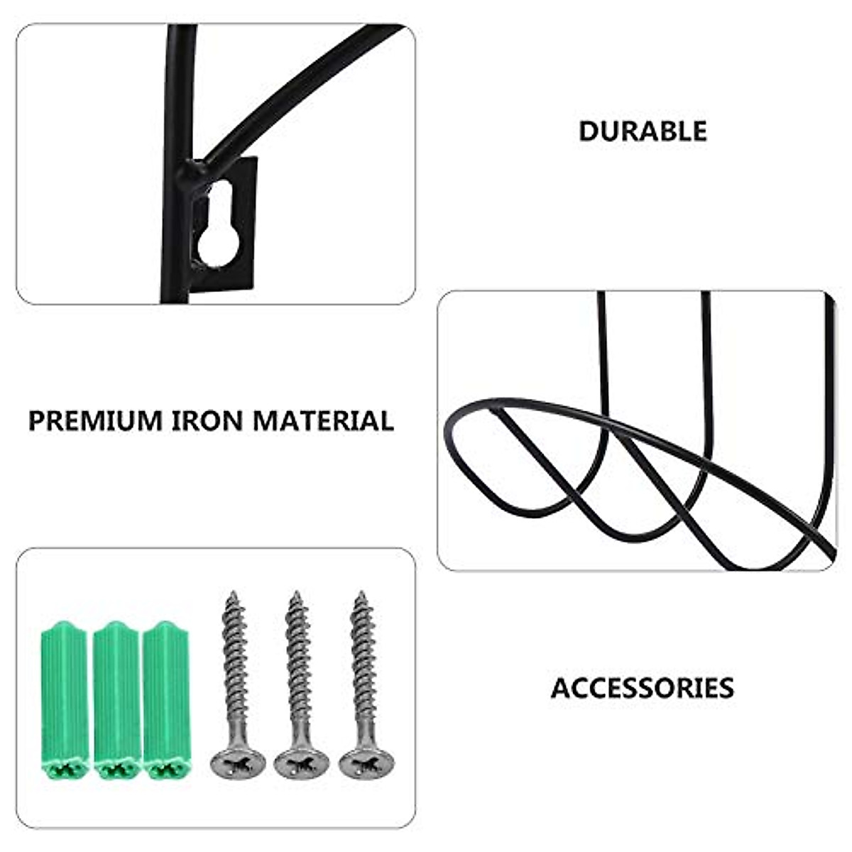 ERINGOGO 1 Set Hose Wrought Iron Frame Garden Hose Hanging Hook Water Hose Bulter Hose Storage Wall Mount Heavy Duty Garden Hose Hanger Shelving Brackets Hose Storage Rack Water