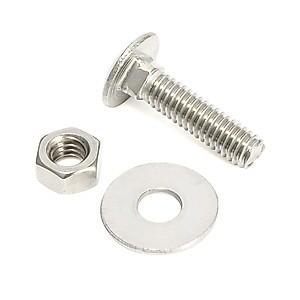 3/8-16 x 1-1/2" Carriage Bolts and Nuts Kit, Round Head Square Neck Screws, Stainless Steel 18-8 (304), 10 Sets
