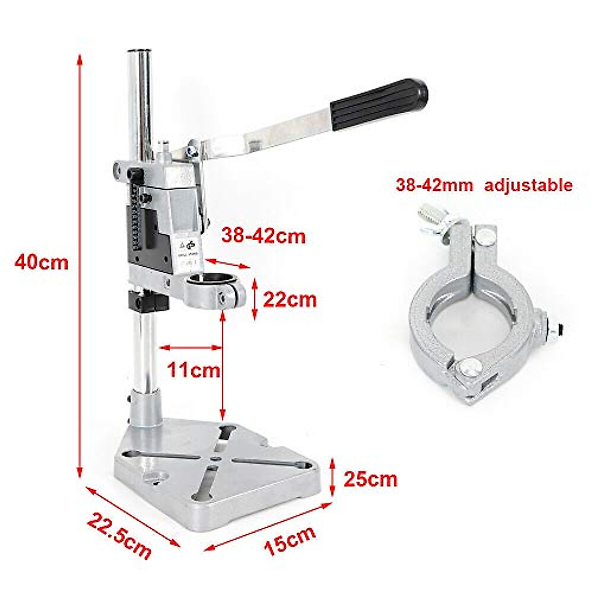 Portable Bench Drill Press Holder Grinder Bracket Stand Clamp Adjustable Angle Double Hole Electric Drill Bracket Bench Drill Stand Clamp for Workbench Repair Fix Kits USA Stock