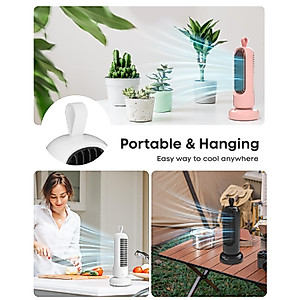 HOMETOP 12'' Tower Fan, Desk Fan with 3 Speeds and 70° Oscillation, Portable and Compact, Quiet Cooling Fan for Home Office Desktop Fan