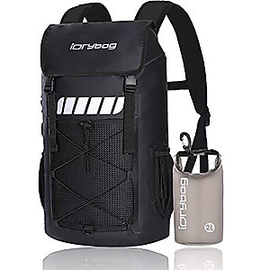 IDRYBAG Roll Top Waterproof Backpack for Men, Floating Dry Backpack Waterproof 25L/45L, Dry Bag Backpack for Outdoor Activities Kayaking, Canoeing, Boating, Hiking, Camping