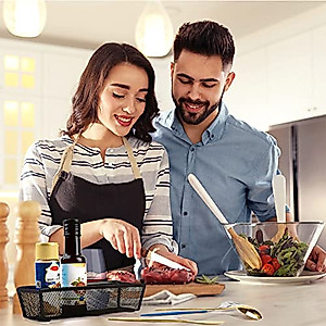 9 x 3 x 2 Inch Silverware Drawer Organizer, 6 Pcs Metal Mesh Drawer Organizer for Kitchen, Black Utensil Organizer, Silverware Tray with Interlocking Arm for Flatware Knives Forks and Spoons