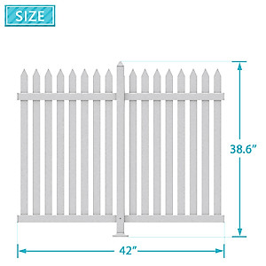 Coarbor 1 Set 84"x38.6" Vinyl Picket Fence Panels White Straight PVC Garden Decorative Fence for Yard Border Vinyl Outdoor Fence Pet Barrier Temporary Small Dog Fence (34 Pickets)