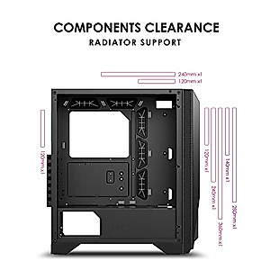 MSI MPG GUNGNIR 120R - Premium Mid-Tower Gaming PC Case - Tempered Glass Side Panel - ARGB 120mm Fans - Liquid Cooling Support up to 360mm Radiator - Vented Front Panel