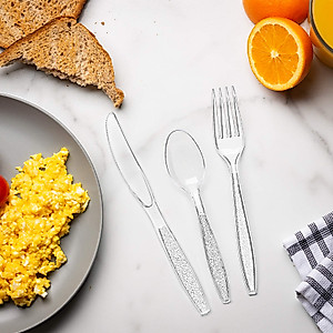 [360 Combo Box] Clear Heavyweight Disposable Plastic Silverware - Cutlery