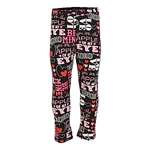 Unique Baby Girls Valentines Day Toddler Outfit Lace Trim Legging Set (6 Years, Red)