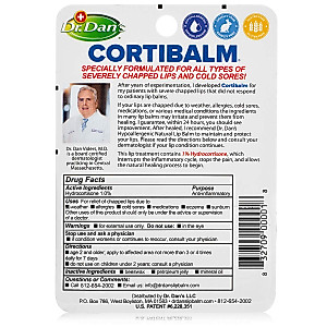 Dr. Dan's Cortibalm- 3 Pack- for Dry Cracked Lips - Healing Lip Balm for Severely Chapped Lips - Designed for Men, Women and Children