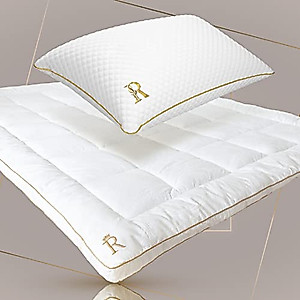 Royal Therapy Queen Shredded Memory Foam Pillow and Queen Mattress Topper - Bundle