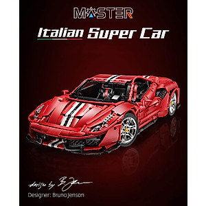 dOMOb Italian Super Car Building Kit – Innovative Stem Toys for 14+ Age Teens & Adults – Realistic Model 1:8 Simulated Build – Original MOC Design – 3236 Pieces or Blocks – for Hobbyist, Collector