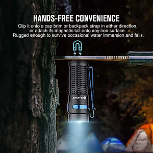 OLIGHT Baton3 1200 Lumens Ultra-Compact Rechargeable EDC Flashlight, Powered by Rechargeable Battery for Household Search, Outdoor Camping, Hiking and Mountaineering (Black)