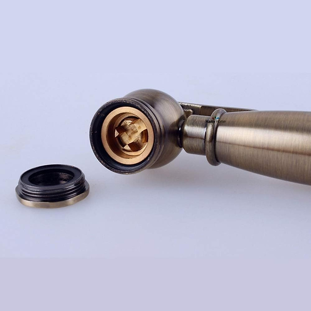 Antique Hand Shower Handheld Brass Bidet Sprayer with 150cm Stainless Steel Hose and Brass Holder for Private Hygiene and Potty Toilet Spray