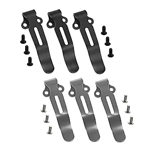 6 Pieces Deep Carry Pocket Clips, Black and Stone Wash Titanium Pocket Clips with Screws for Benchmade 535 (Black and Stone Wash)