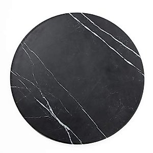 American Metalcraft MB21 Melamine Round Serving Board, Marble, Black, 21 1/2-Inch Diameter