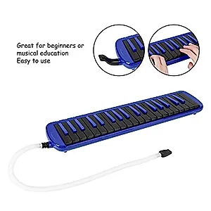F-37s Melodica 37 Key with Mouthpiece Air Piano Keyboard Wind Musical Instrument Suitable for Beginner Practice + Bag F-37s(blue)