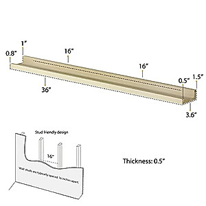 Wallniture Denver 36" Floating Shelves for Kids Room, Wood Nursery Shelves, Kids Room Shelves, Natural Photo Ledge for Nursery Room, Floating Book Shelves for Kids Room Set of 2