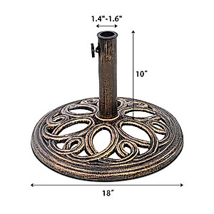 Giantex 18" Round Umbrella Base Stand 23Lbs Cast Iron Market Patio Outdoor Deck Porch Lawn Garden Heavy Duty Patio Umbrella Base Stand