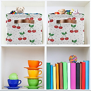 xigua Red Cherry Storage Bin for Toy Storage Basket Dirty Clothes Sundries Office Home Closet Organizer Shelf Cube Box Waterproof Laundry Basket