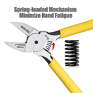 DOWELL Micro Wire Cutter Diagonal Flush Cutters 6 Inch Precision Side Cutters Cutting Pliers Wire Snips Heavy Duty