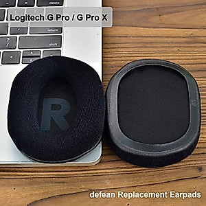 defean Replacement G Pro X Ear Pads Earpads Cover Ear Cushion Compatible with Logitech G Pro/G Pro X Gaming Headphones (Velour)