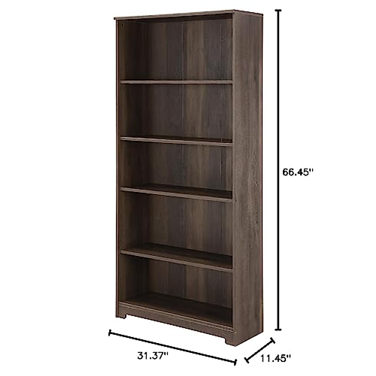 LOKATSE HOME 5-Shelf Bookcase Freestanding Display Wooden Open Storage Bookshelf for Library Bedroom and Office