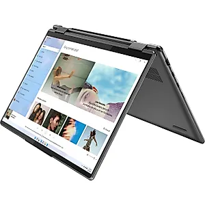 Lenovo ENOVO Yoga 7i 2-in-1 Laptop 14'' 2.2K Touchscreen12th Core i7-1255U Iris Xe Graphics 16GB RAM 512GB SSD WI-FI 6E Thunderbolt 4 Backlit KB w/ FP Windows 11 RATZK 32GB USB, Storm Grey, (82QE)