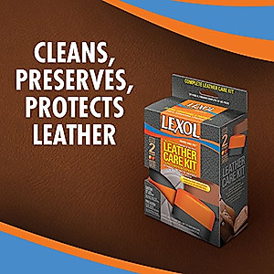 Lexol Leather Conditioner and Cleaner, 2-Step Leather Care Sponge Kit, Use on Car Leather, Furniture, Shoes, Bags, and Accessories