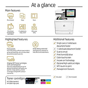 HP Color LaserJet Enterprise MFP M577dn Duplex Printer with One-Year, Next-Business Day, Onsite Warranty (B5L46A)
