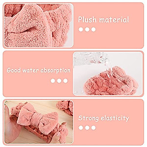 3 Pieces Face Wash Headband and Wristband Set, Spa Headband Makeup Skincare Headbands Wrist Towels Wrist Bands for Washing Face (Pink)