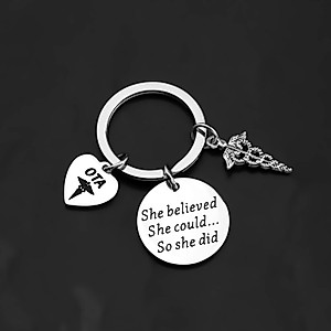 ENSIANTH OTA Gift Occupational Therapist Assistant Keychain OTA Graduation Gift Occupational Therapy Gift (OTA She Believed KR)