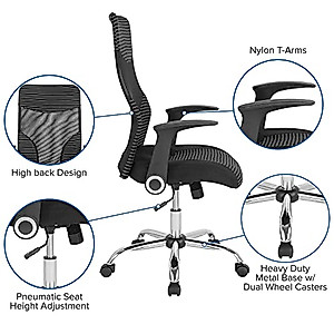 Flash Furniture Milford High Back Ergonomic Office Chair with Contemporary Mesh Design in Black and White