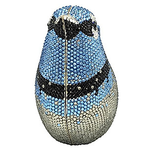 Elegant Evening Bags For Womens Clutches Purse Chain Wallet Handbags Crystal Party Bird Blue