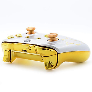 "Gold Thunder" UN-MODDED Custom Controller compatible with Xbox One S/X Unique Design (with 3.5 jack)