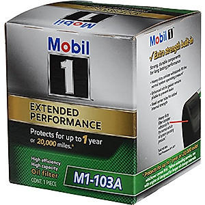 Mobil 1 Oil Filter, Canister, Screw-On, 13/16-16 in Thread, Steel, Black, Various GM Applications, Each