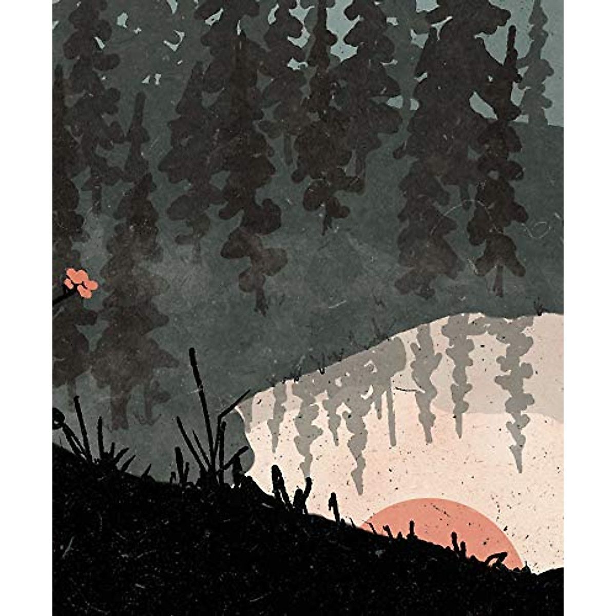 Mountain Wilderness Art Print - 8 x 10 Nature Forest Woodlands Cabin Unframed Artwork Lake House Outdoor Inspiration Poster Wildlife Pine Trees Landscape Calming Peaceful Plant Life Hiking Home Decor