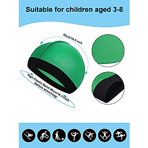 6 Pieces Kids Satin Wave Caps Unisex Baby Beanie 360 Wide Strap Skull Caps(Green, Red, Blue, Yellow, Black, Gray)