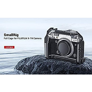 SmallRig X-T4 Camera Cage for FUJIFILM X-T4, Aluminum Alloy Cage with NATO Rail and Cold Shoe Mount for Microphone and Light CCF2808