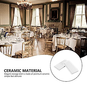 Hemoton Bath Tray for Bathtub 2pcs Bathroom Vanity Tray Ceramic Dresser Jewelry Ring Dish Kitchen Sink Countertop Organizer Plate Holder for Perfume Candles Soap Towel Bathtub Trays for Tub