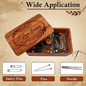 SAVINA Sewing Needle Storage Box - DIY Wooden Sewing Pins Organizer. Perfect For Quilters, Sewers, Tailors (1 Pieces)