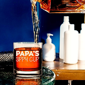 Veracco Papa's Sippy Cup Whiskey Glass Dads Cool Legend Gag First Father's Gifts (Clear, Glass)